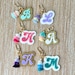 Varsity Letter Keychain With Mini Ombre Tassel Initial Zipper Pull ...