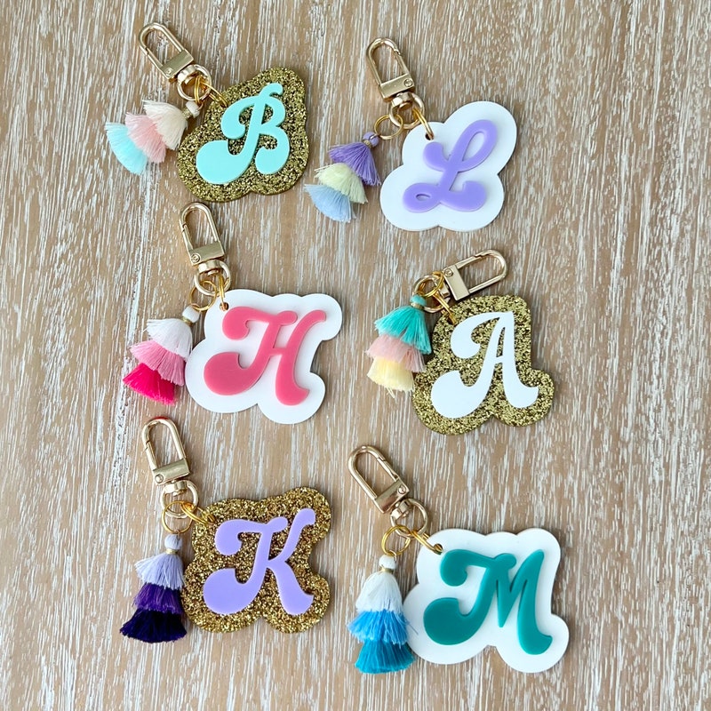 Initial Keychain - Etsy