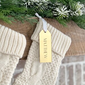 Personalized Stocking Name Tag | Mirrored Stocking Tag | Name for ...