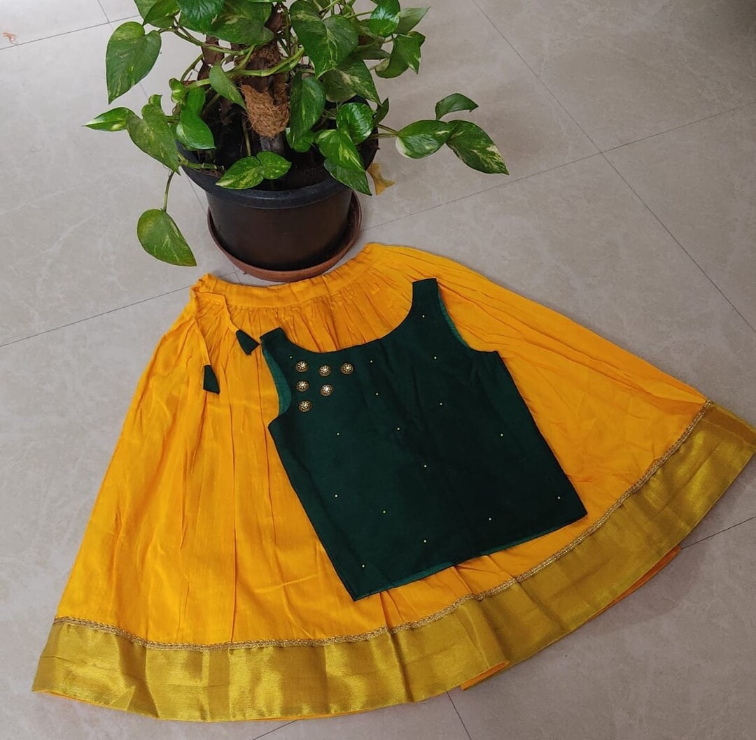 Onam Special Ethnic Wear Pavada Blouse for Girls 1-8 Years - Etsy