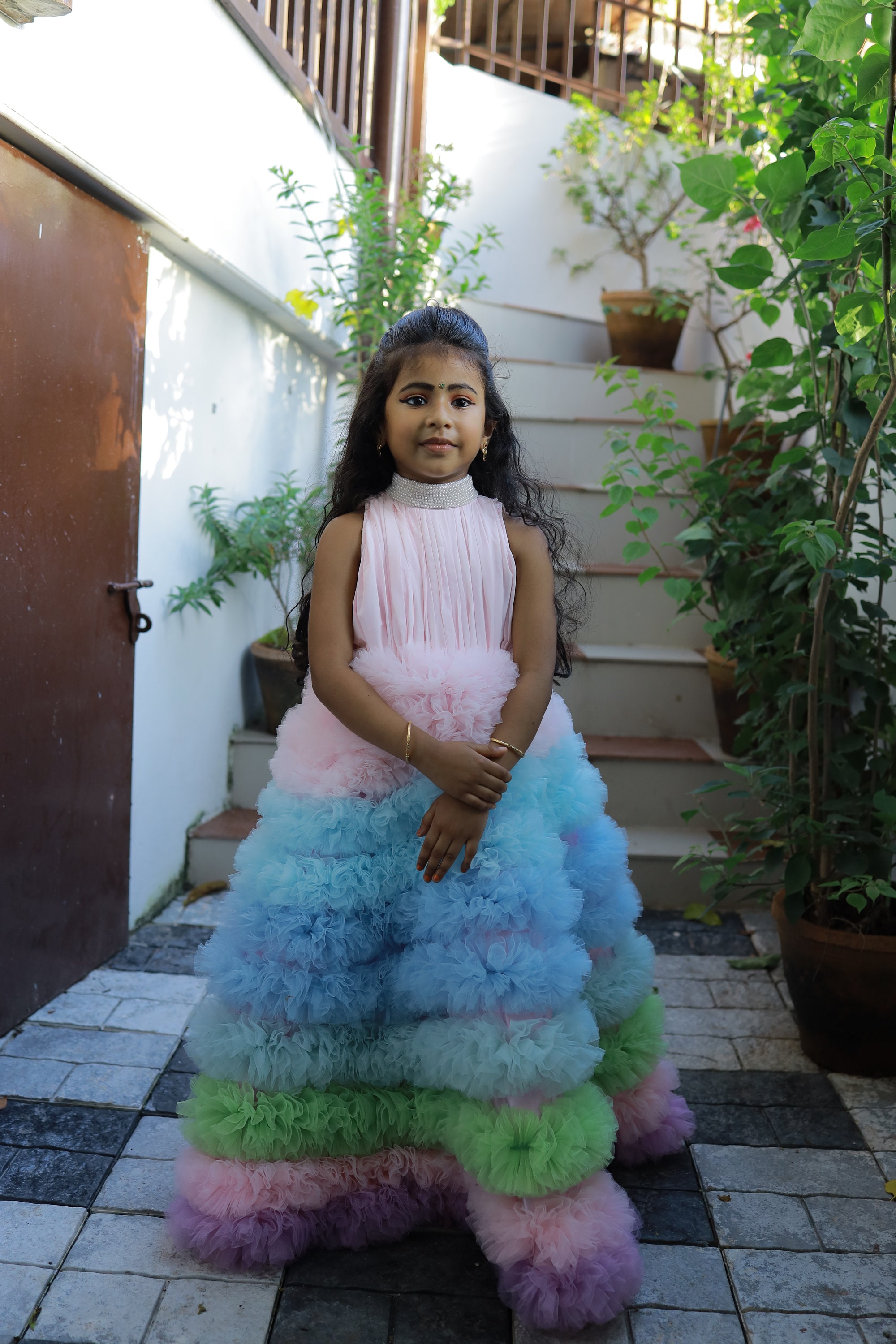Rainbow Ruffle Frocks for Kids and Girls Birthday Frocks for Girls ...