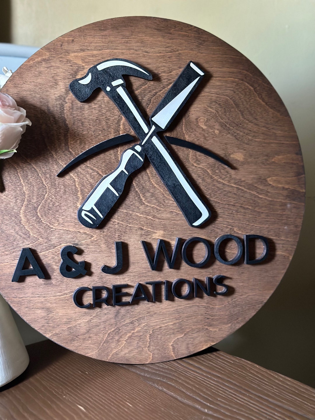 Personalized 15” Round Wood Sign - Etsy
