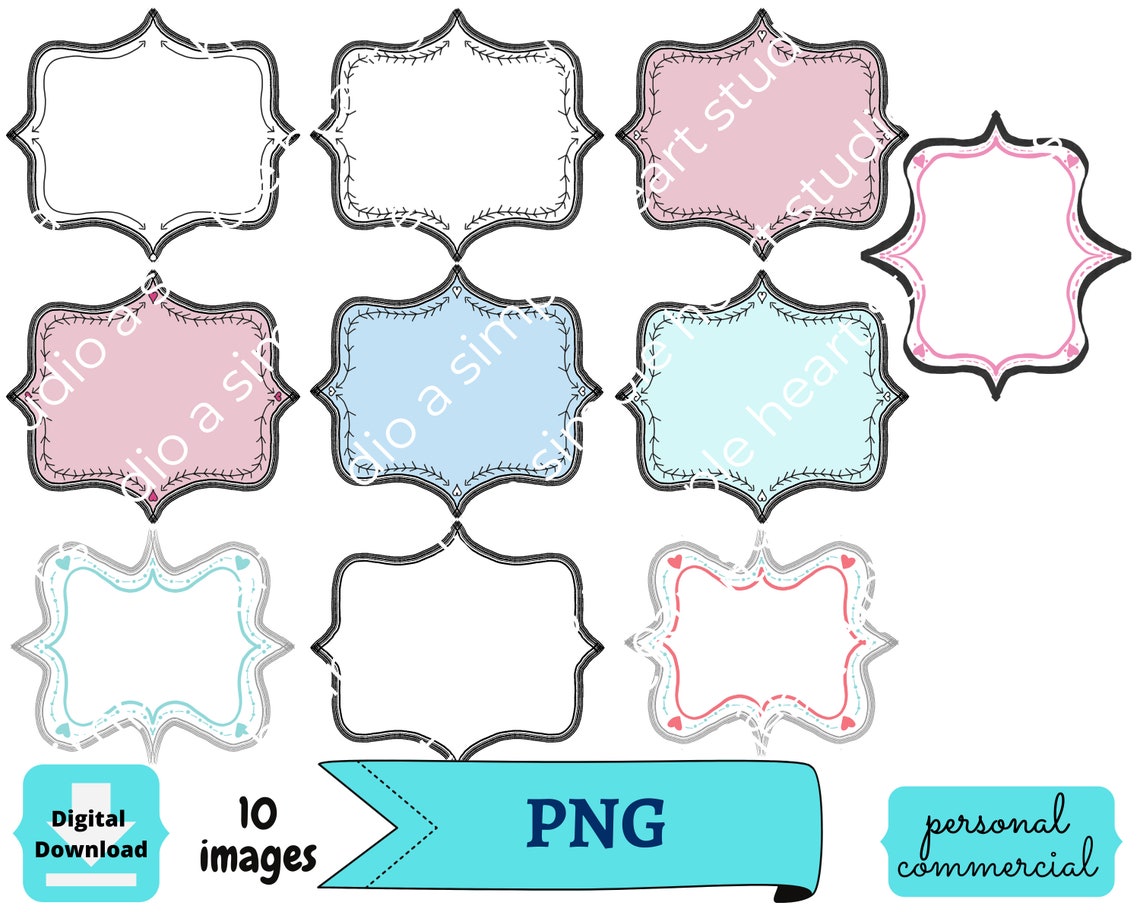 Cute Frames Clip Art Bundle for Instant Download - Etsy