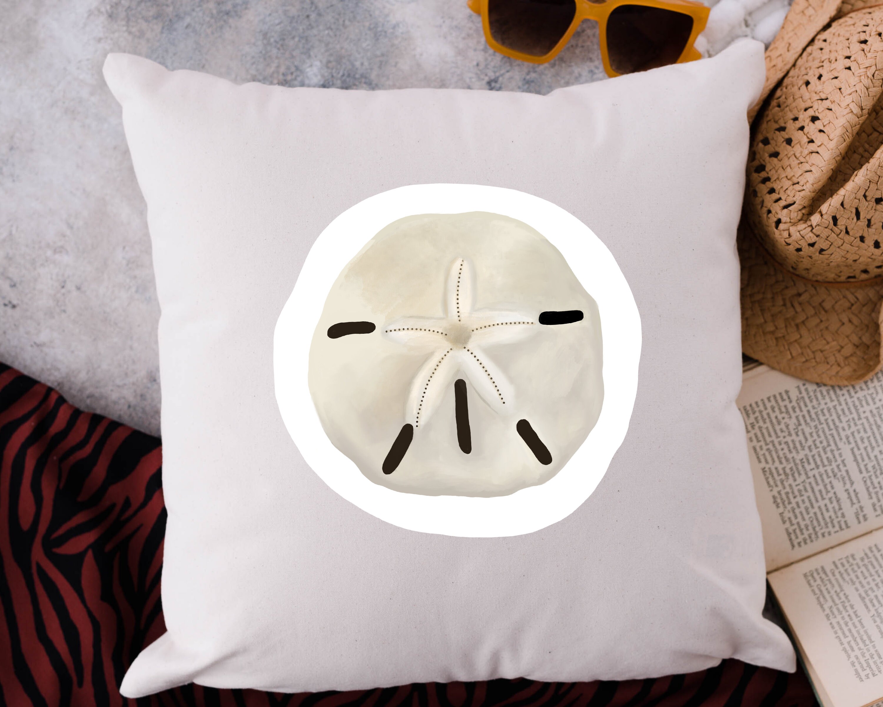 Hand Drawn Sand Dollar Sticker PNG, PXD, JPG Digital Clip Art for ...