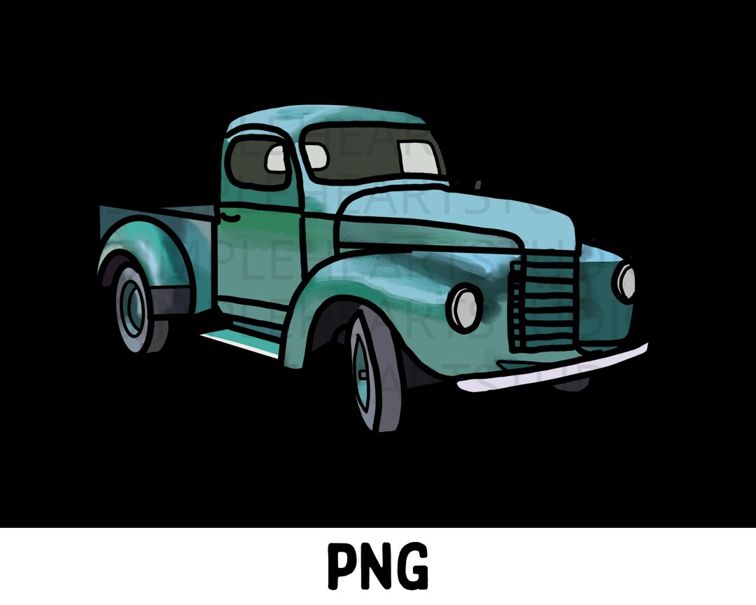 Hand Drawn Pick up Truck Png - Etsy