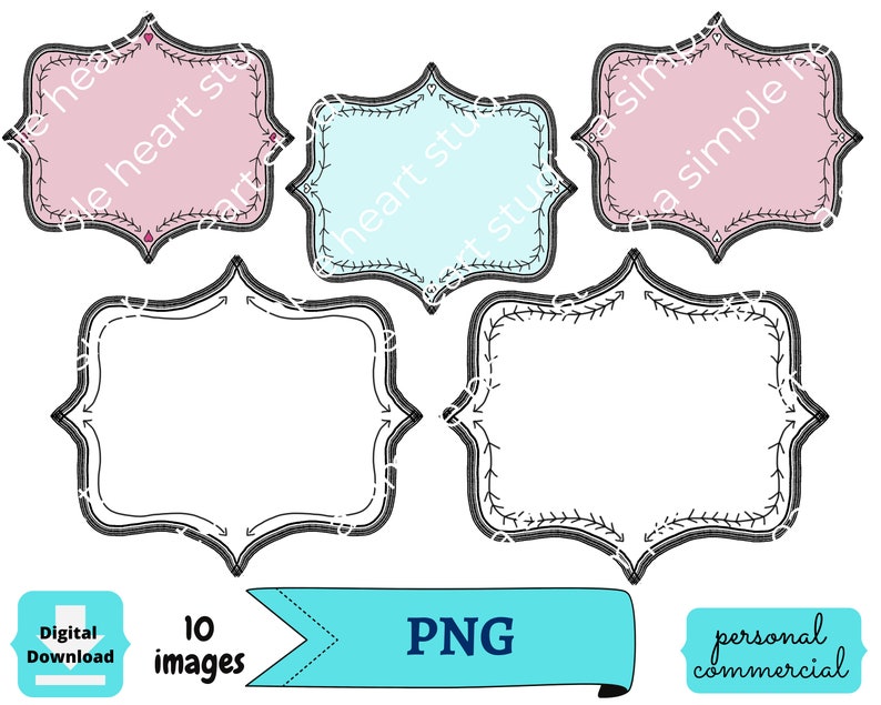 Cute Frames Clip Art Bundle for Instant Download - Etsy