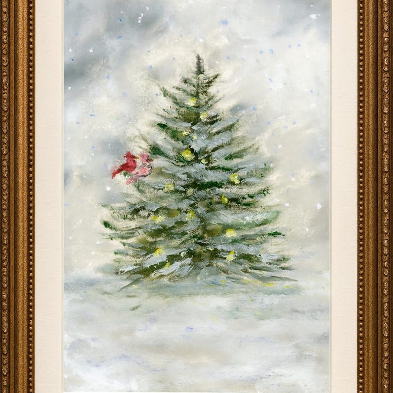 Cardinal Painting in Snow - Etsy