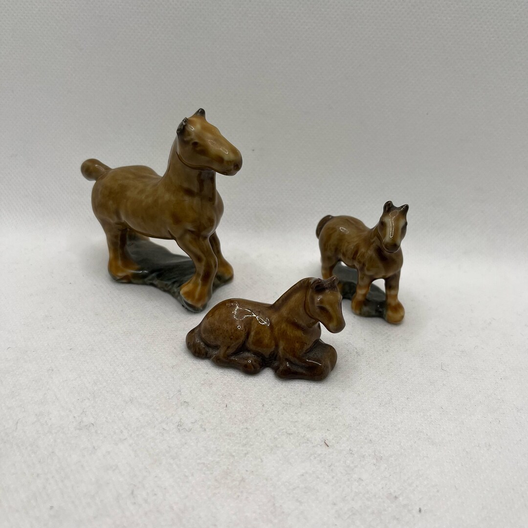Vintage Set of 3 Wade Made in England Shire Horses Ceramic Horse ...