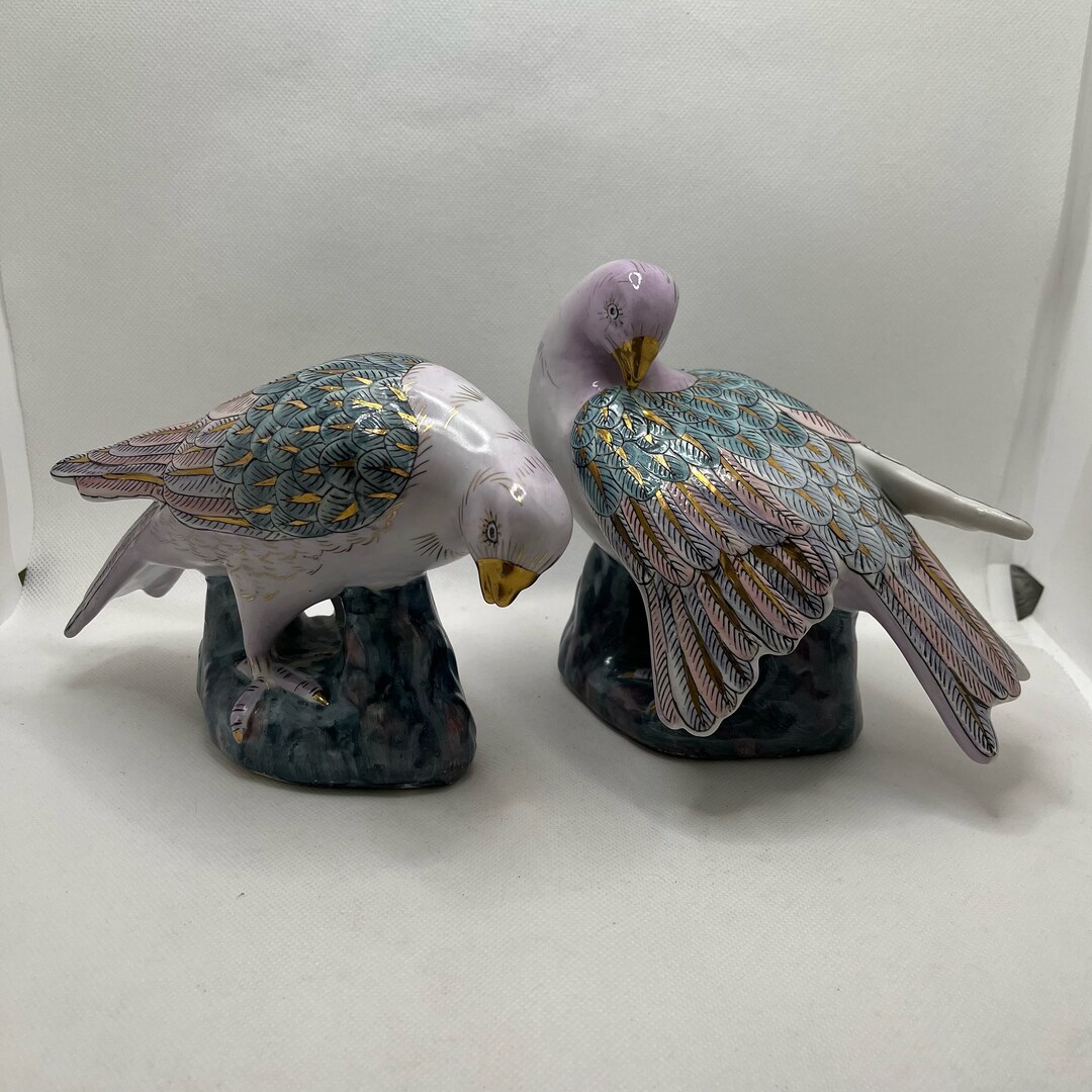 Vintage Pair of Toyo Plumage Fantasy Bird Figurines Partridge Quail ...
