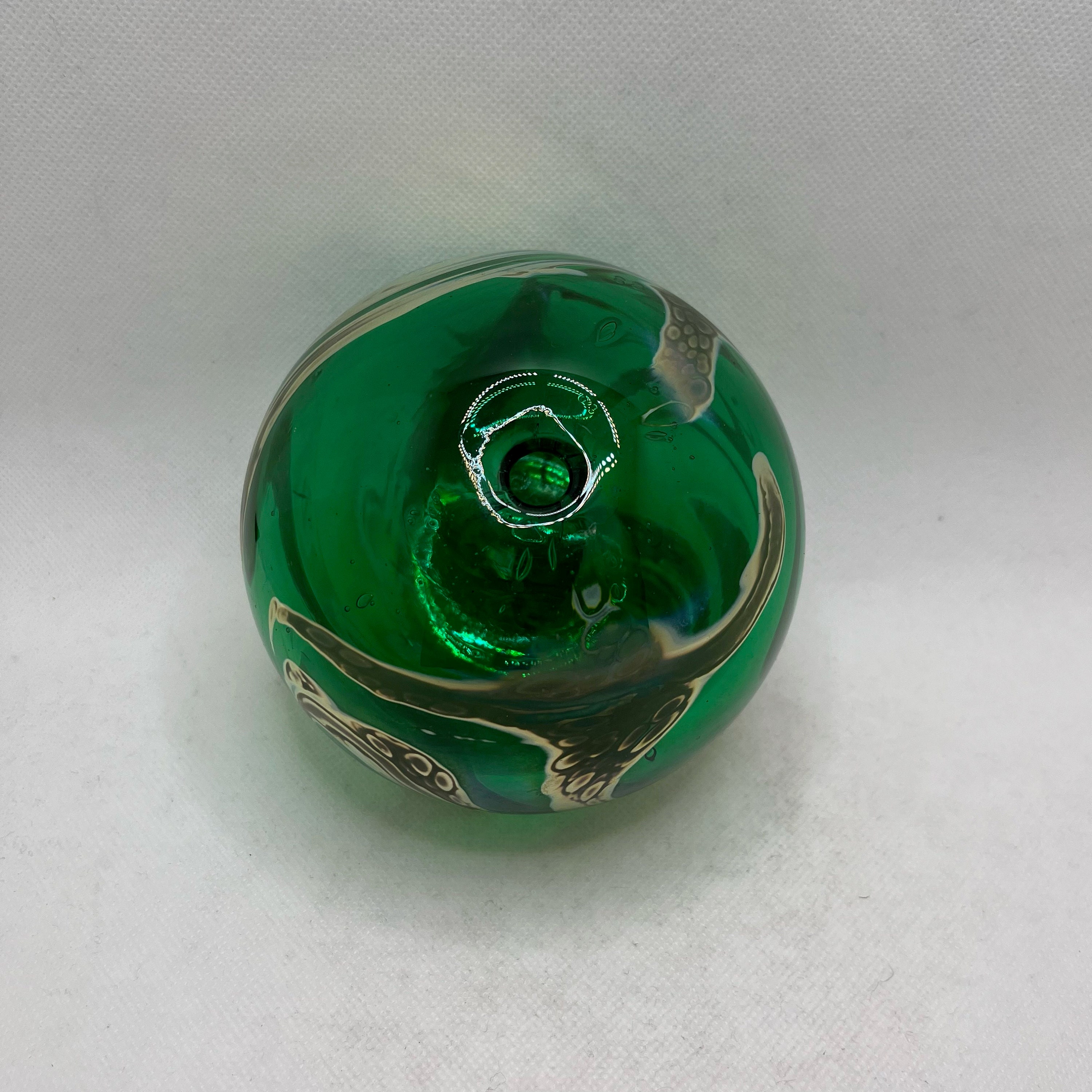Vintage Hollow Blown Glass Sphere Emerald Green Glass Ball Orb - Etsy
