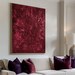 Ruby Red Painting on Canvas, Original Abstract Large Wall Art in Red ...