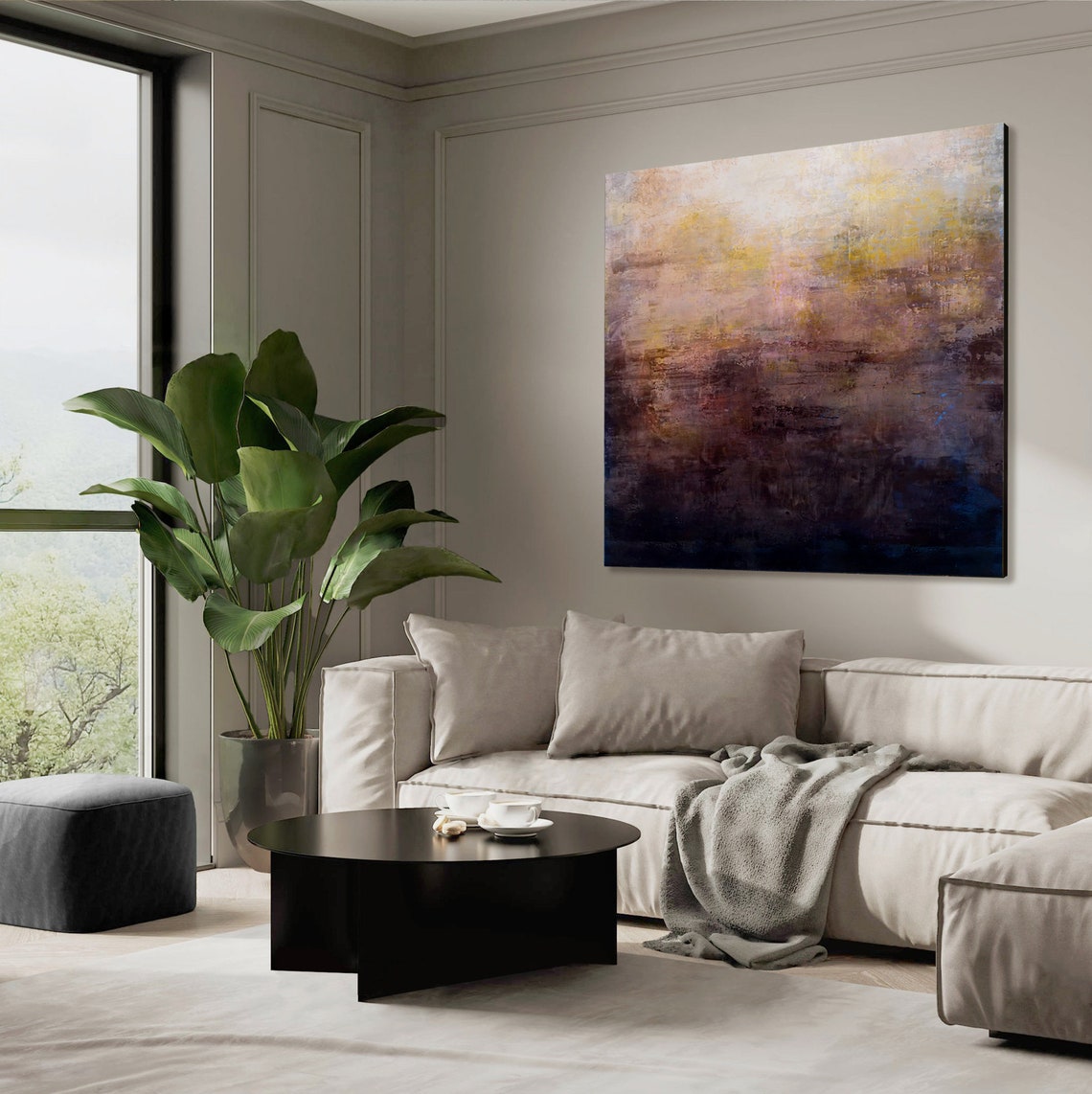 Oversized Artwork, Oversized Wall Art Canvas, Abstract Acrylic Original ...