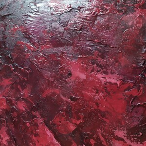 Ruby Red Painting on Canvas, Original Abstract Large Wall Art in Red ...