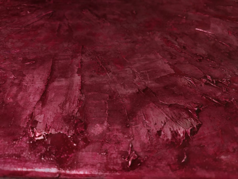 Ruby Red Painting on Canvas, Original Abstract Large Wall Art, Red ...