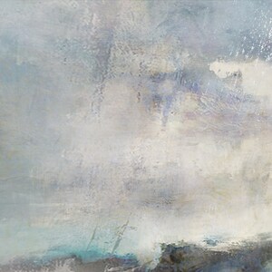 Cloud Painting Large in Beige and Light Blue, Neutral Oil Painting Big ...