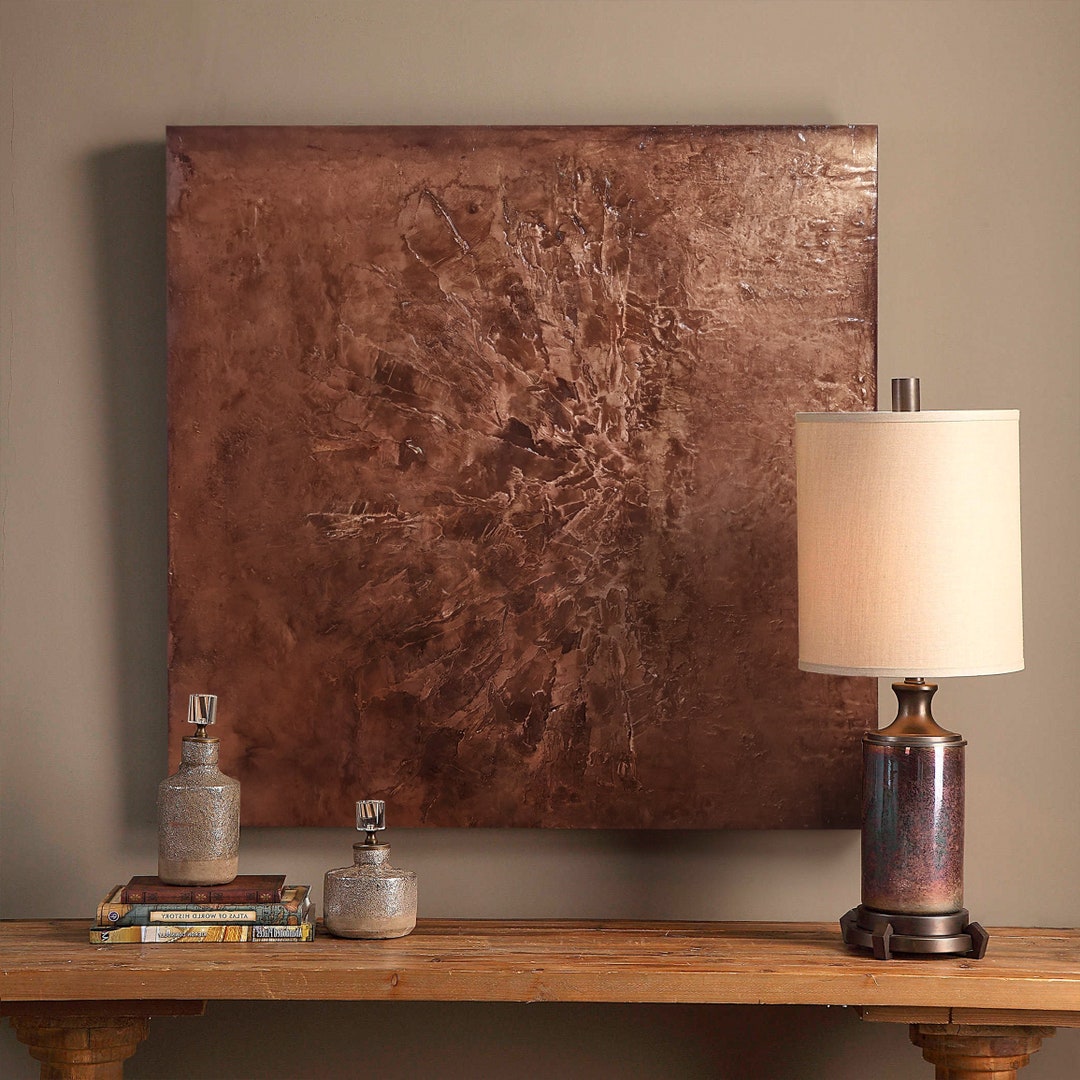 Dark Copper Metal Wall Art Abstract Original Painting on - Etsy