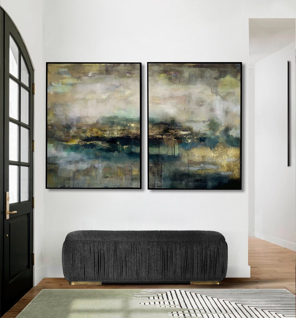Two Piece Artwork Scenery Paintings Set of 2 Abstract - Etsy
