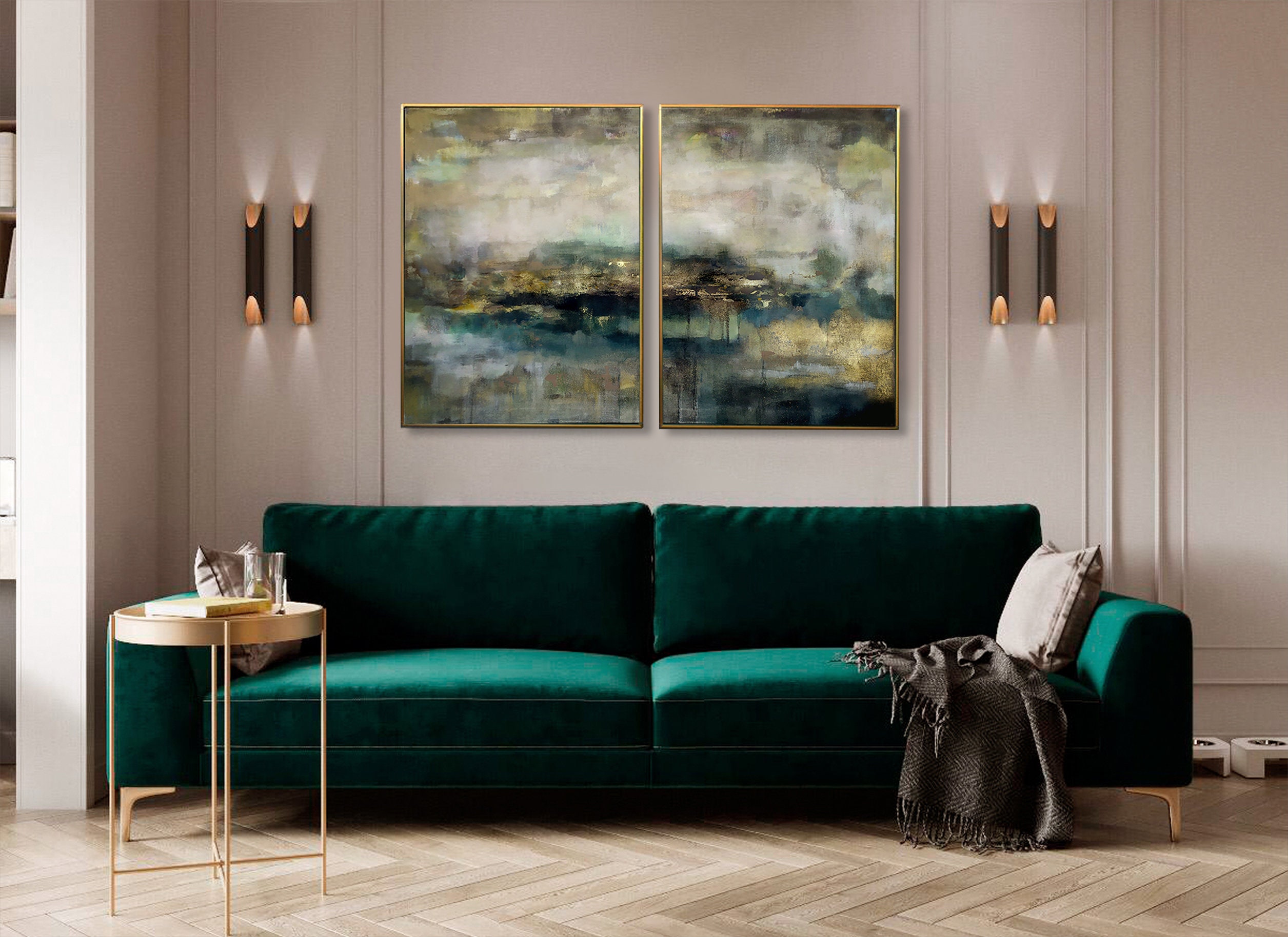 Two Piece Artwork Scenery Paintings Set of 2 Abstract - Etsy
