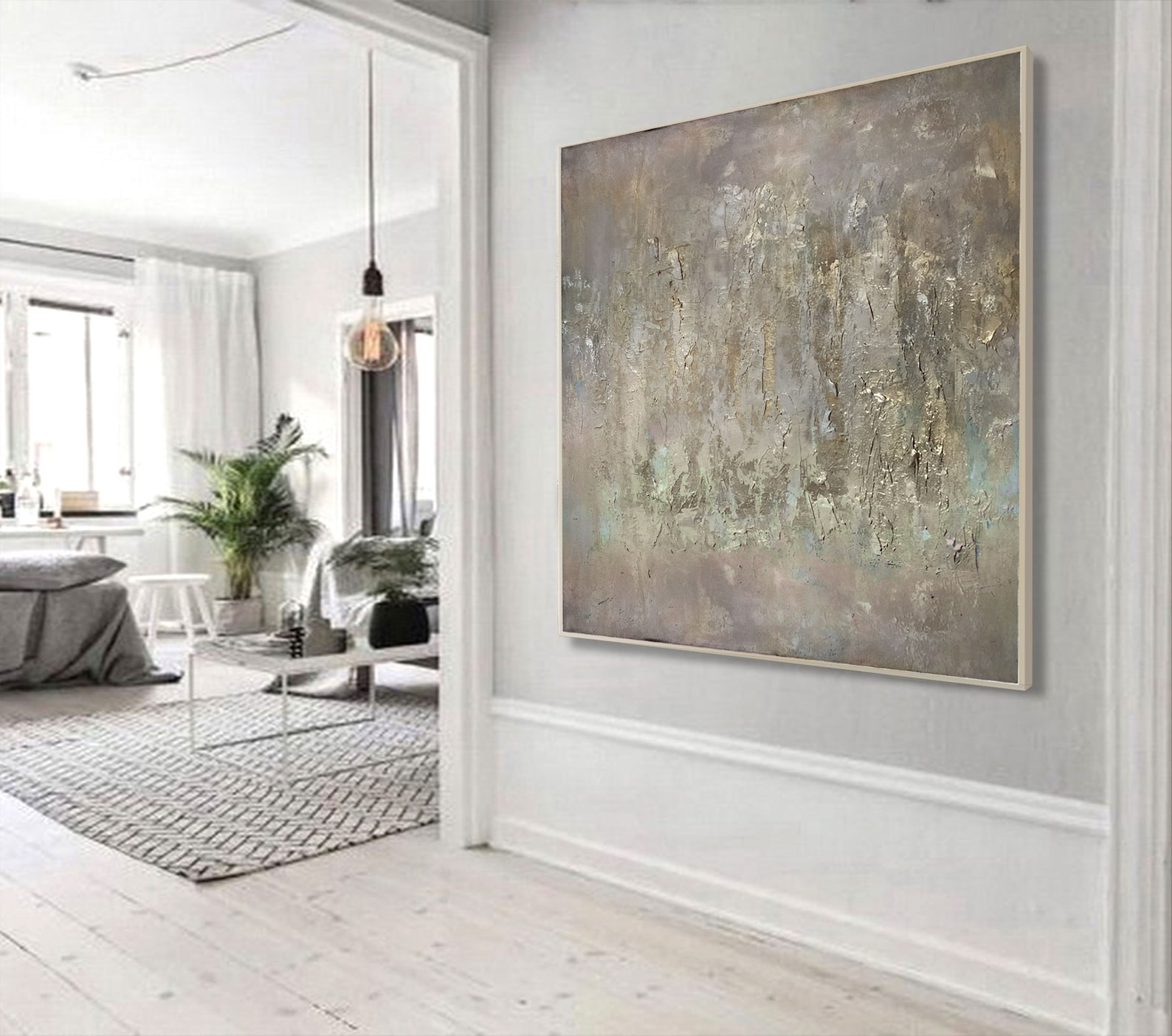 Extra Large Abstract Canvas Wall Art, Gold Wall Art, Original Large ...