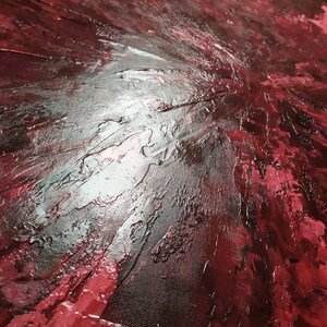 Ruby Red Painting on Canvas, Original Abstract Large Wall Art, Red ...