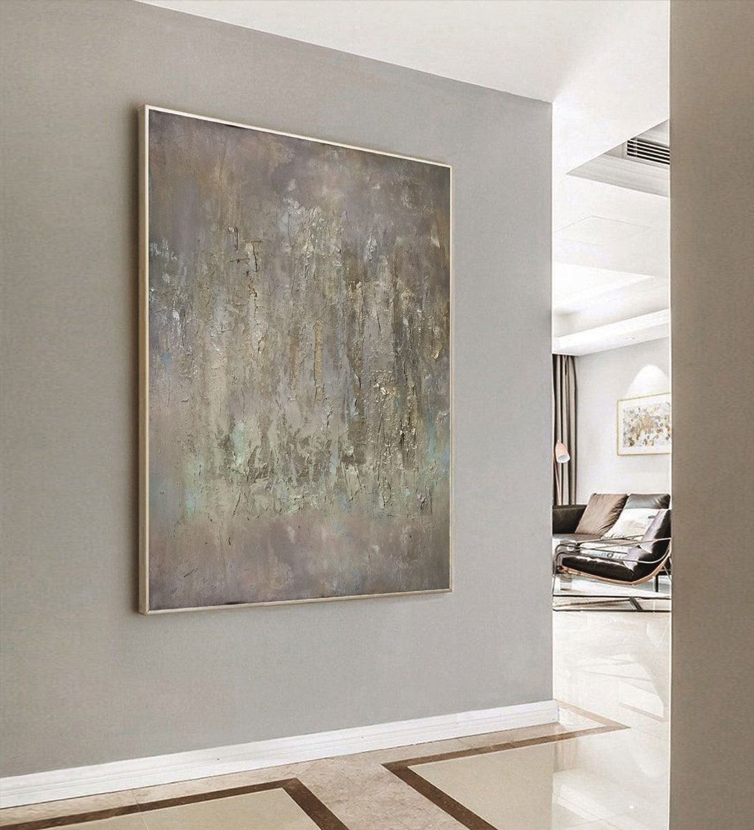 Extra Large Abstract Canvas Wall Art, Gold Wall Art, Original Large ...