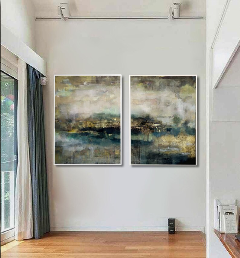 Two Piece Artwork Scenery Paintings Set of 2 Abstract - Etsy