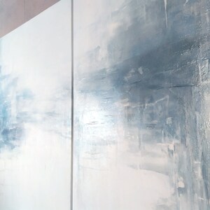 Blue Painting Set of 2 Wall Art, Original Abstract Landscape Canvas Two ...