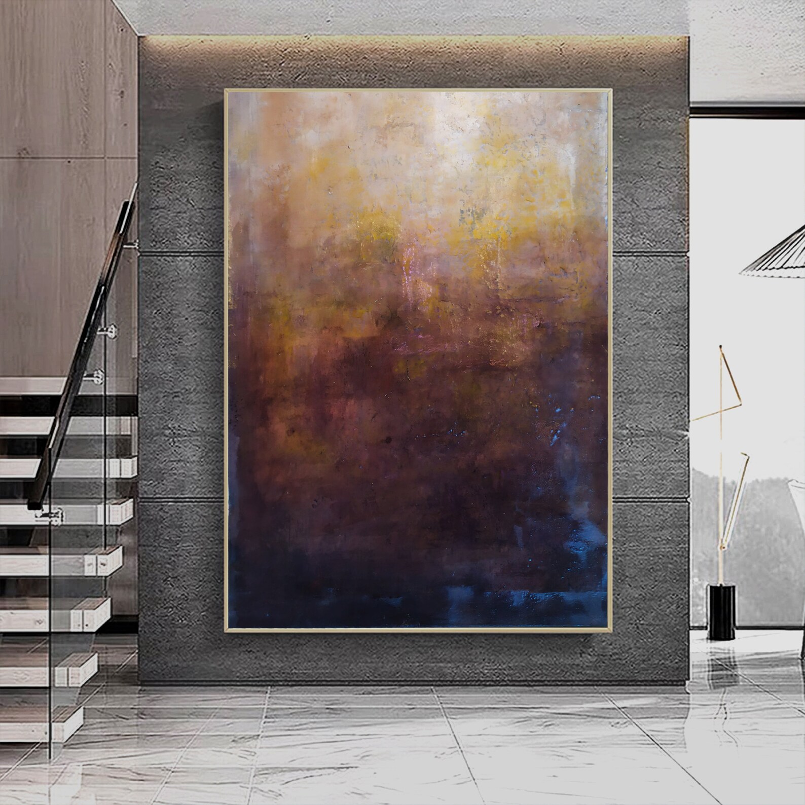 Oversized Artwork, Oversized Wall Art Canvas, Abstract Acrylic Original ...