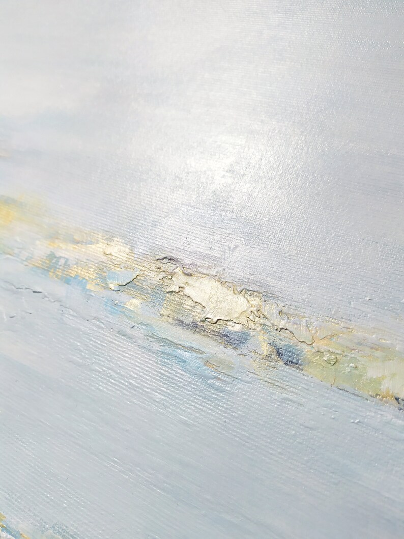 Light Blue Scenic Paintings on Canvas Ocean Painting - Etsy