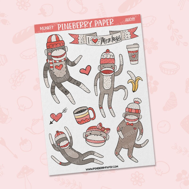 Sock Monkey Labels - Etsy