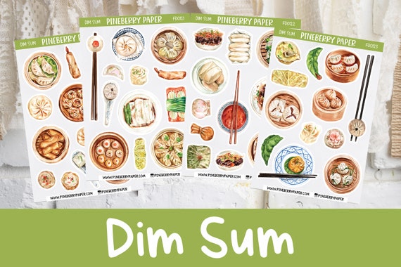 Dim Sum Stickers Deco Chinese Food Dumplings Asian - Etsy