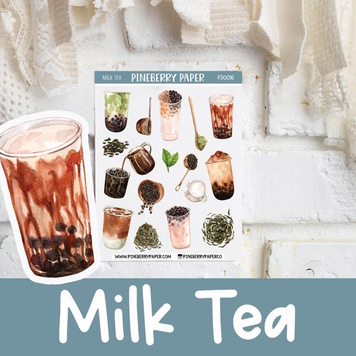 Milk Tea Stickers Boba Drinks Food Beverage Planner - Etsy