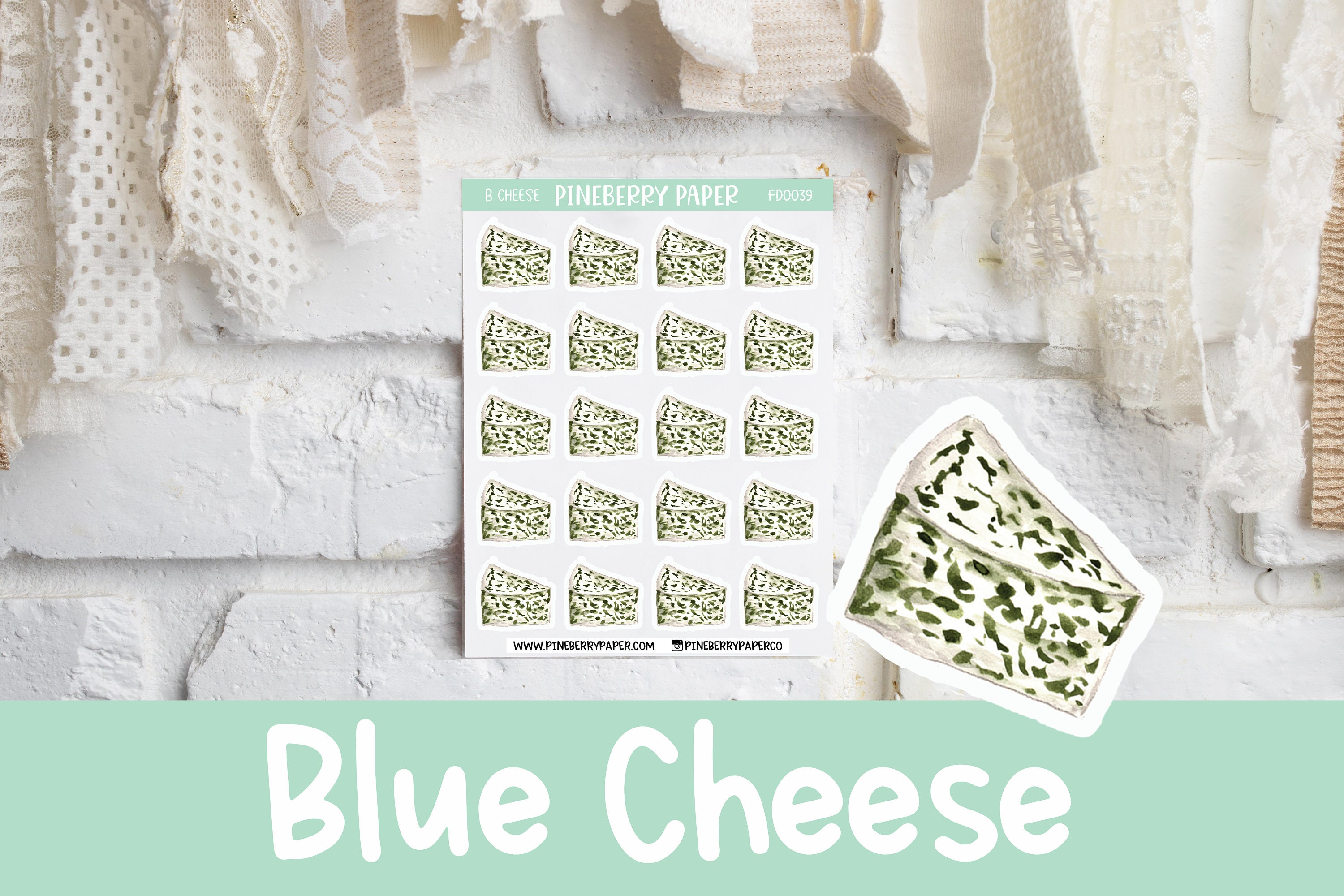Cheese Stickers Cheddar Cheese Wheel Cream Cheese Blue | Etsy