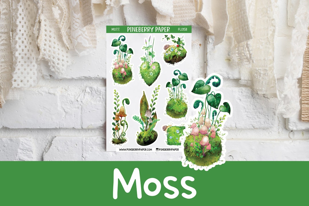 Moss Stickers | Plants | Nature | Snails | Green | Mushrooms | Planner ...