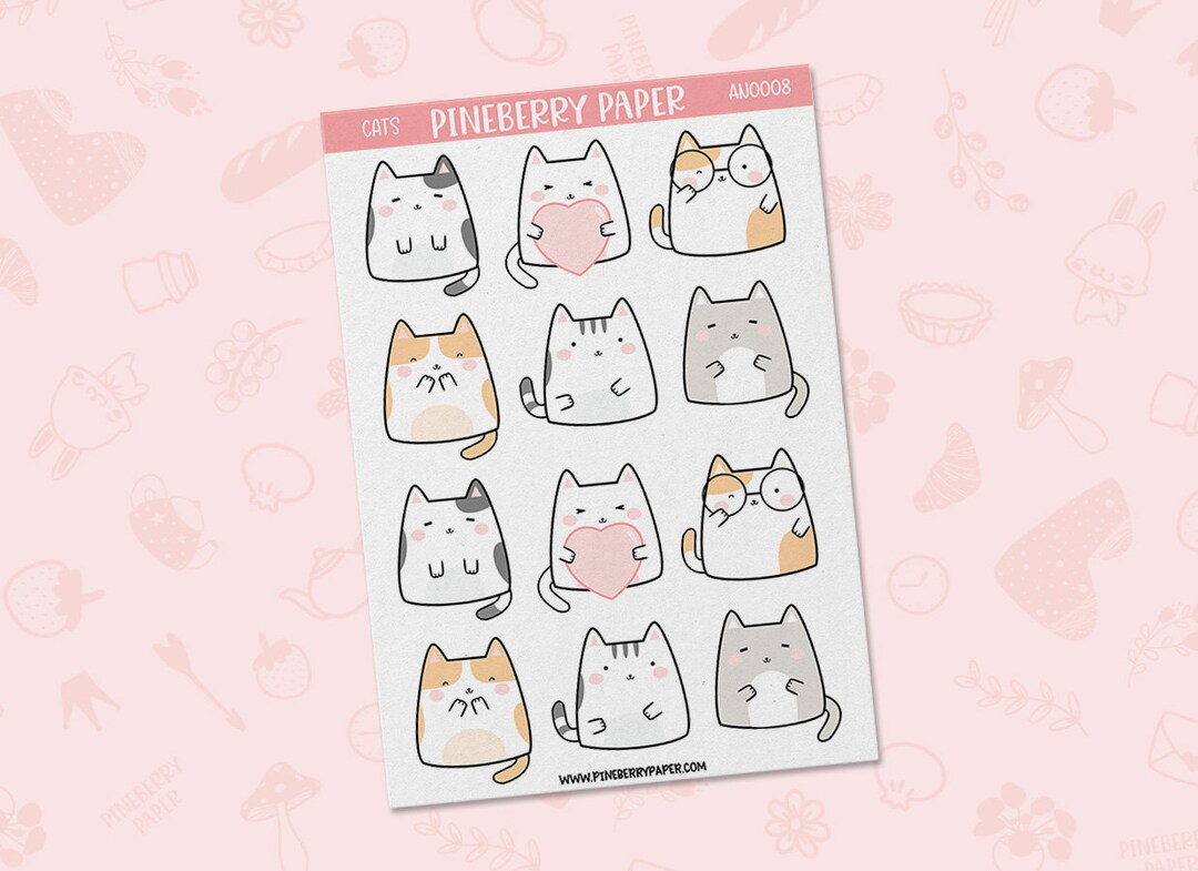 Cute Cat Stickers | Pets | Kittens | Kitties | Planner Stickers | Bujo ...