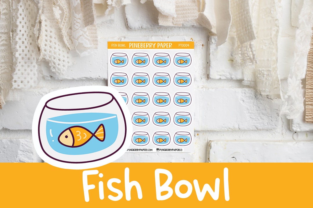 Fish Bowl Stickers Pet Care Clean Tank Planner Stickers erin Condren ...