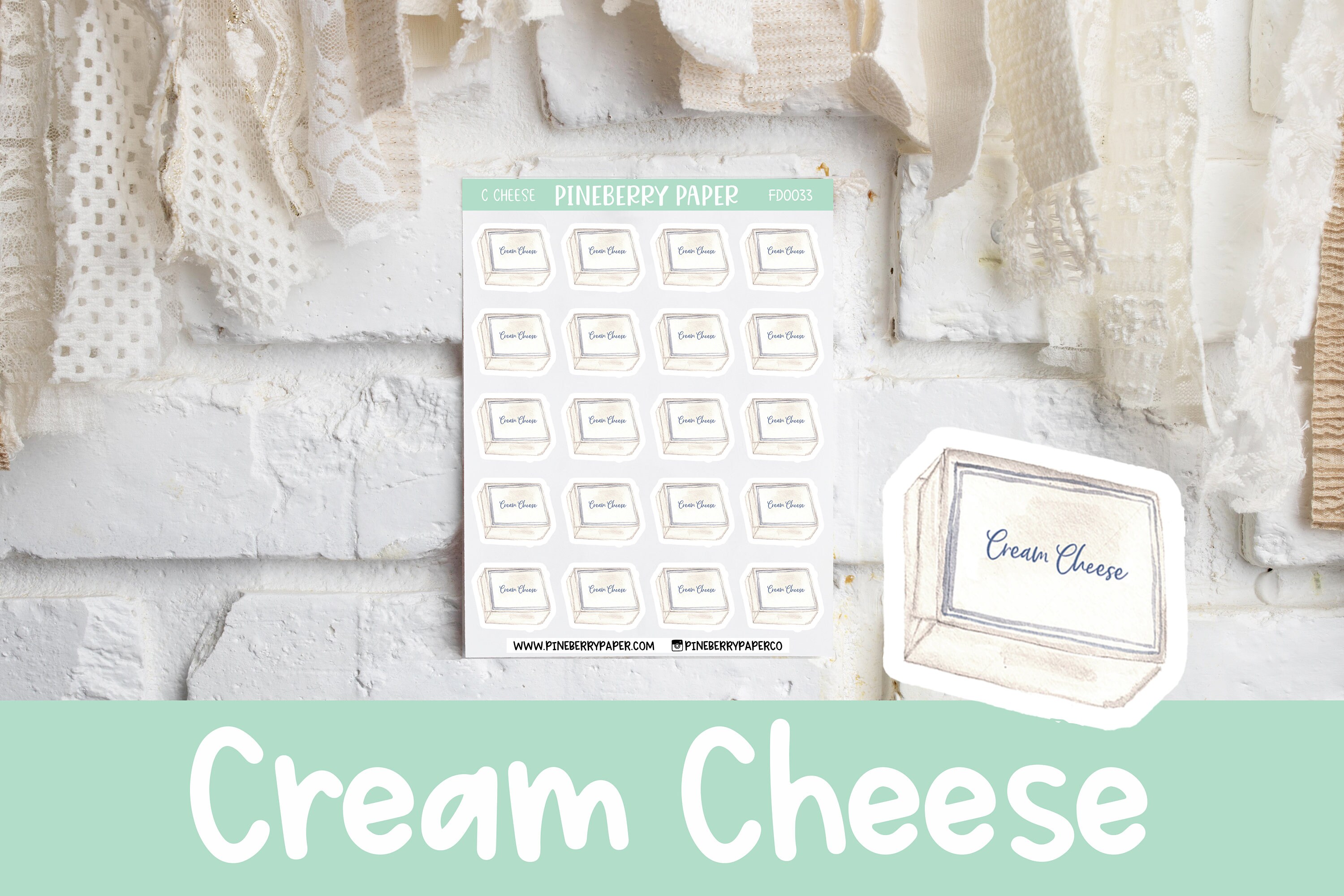 Cheese Stickers Cheddar Cheese Wheel Cream Cheese Blue | Etsy