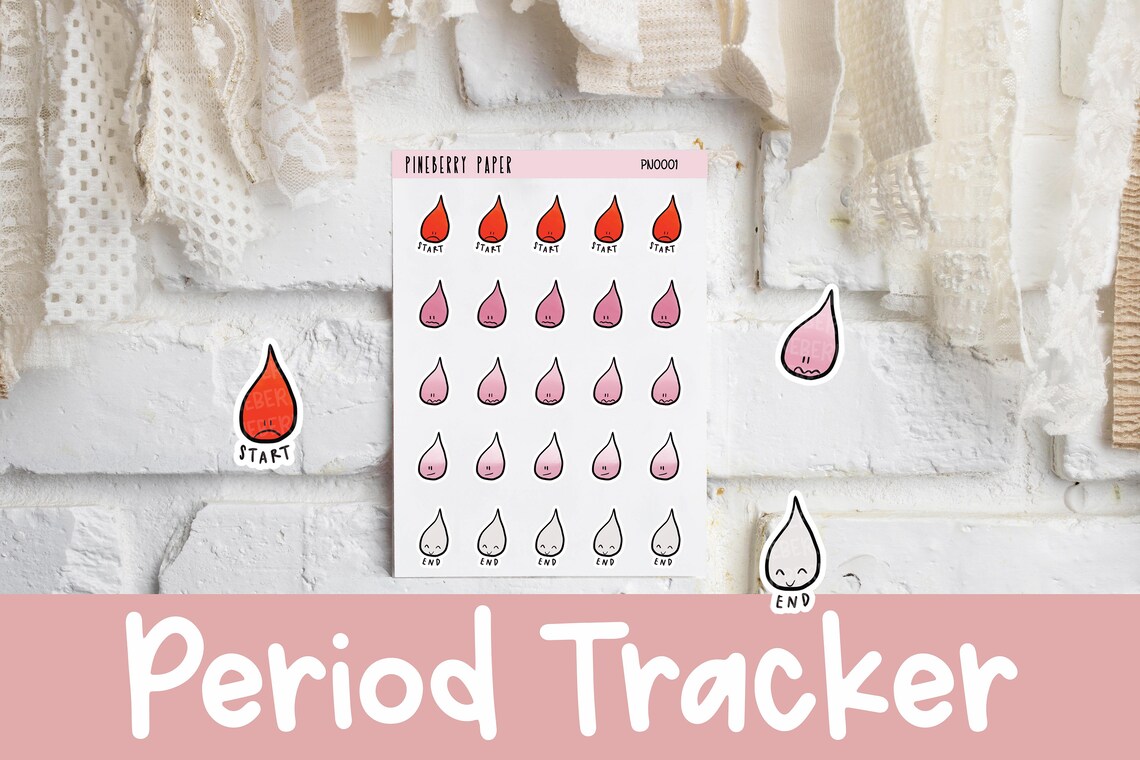 Period Tracker Stickers Shark Week Planner Stickers erin - Etsy