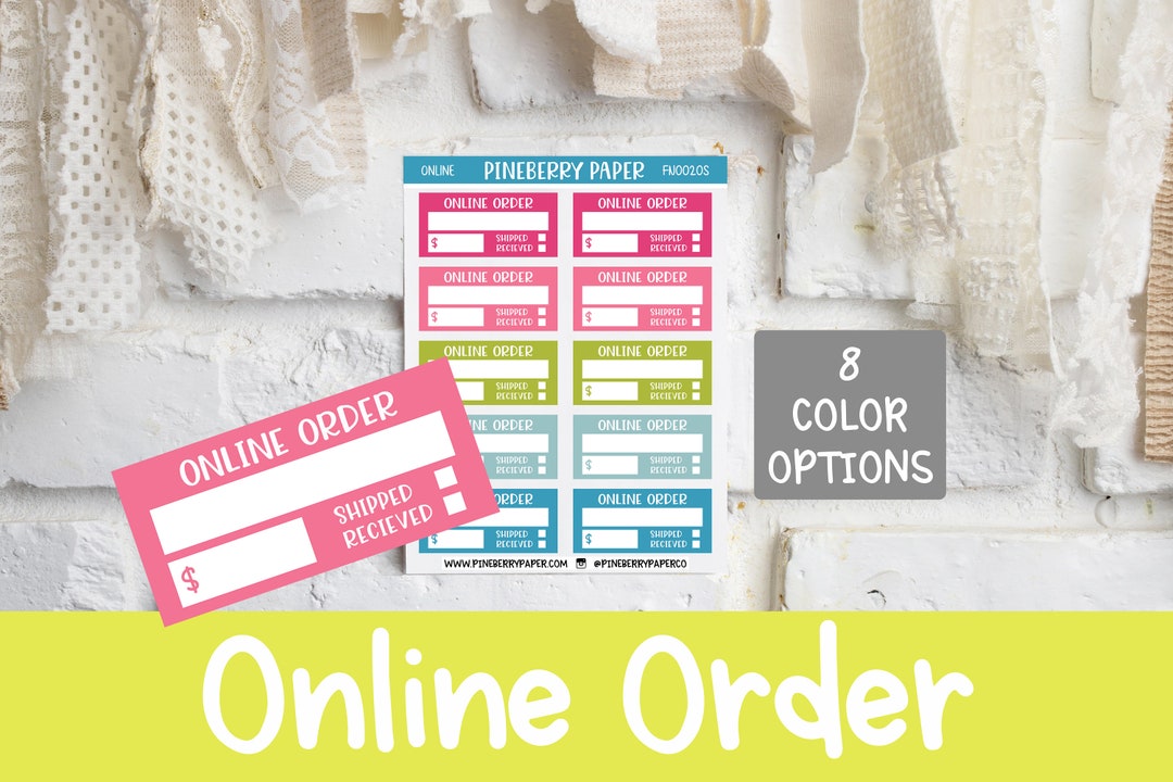 Online Order Sticker | Tracker | Functional Boxes | Planner Stickers ...