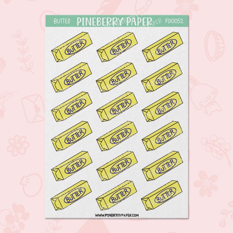 Butter Stickers Sheet - Etsy