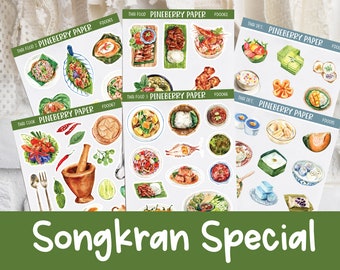 Thai Food Sticker Sheet - Etsy