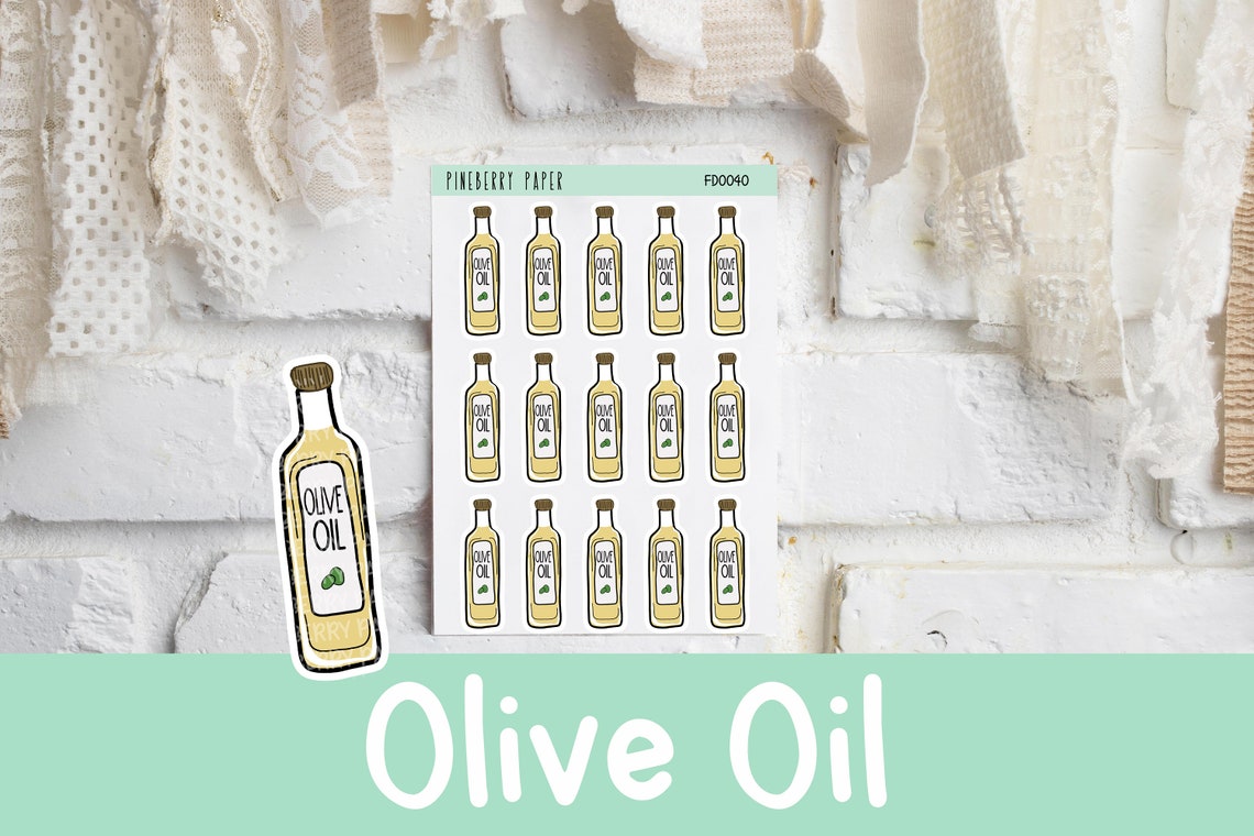 Olive Oil Stickers Food Cooking Recipe Planner | Etsy