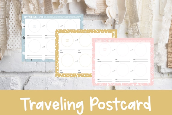 Traveling Postcards TPC Collecting Stickers Travel Mail - Etsy