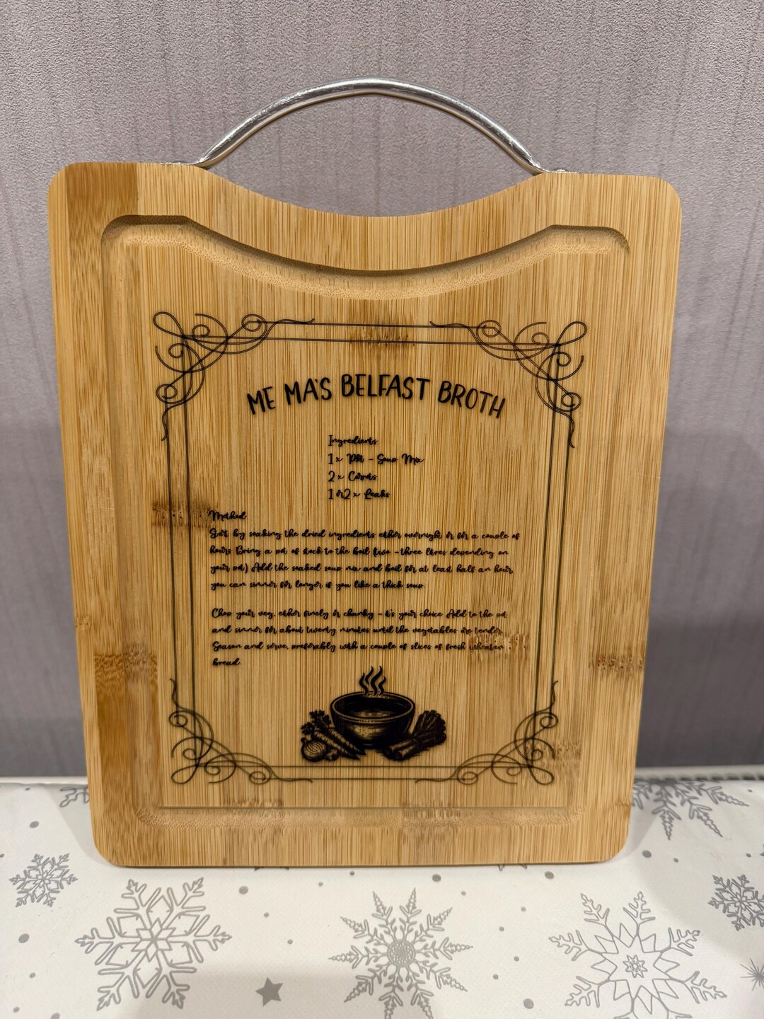 Engraved Belfast Broth Recipe Cutting Board – Irish Heritage Kitchen ...