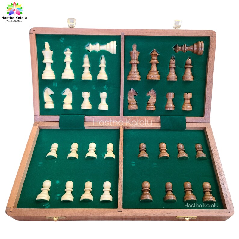 Travel Chess Set Wooden Magnetic Folding Travel Friendly/ - Etsy