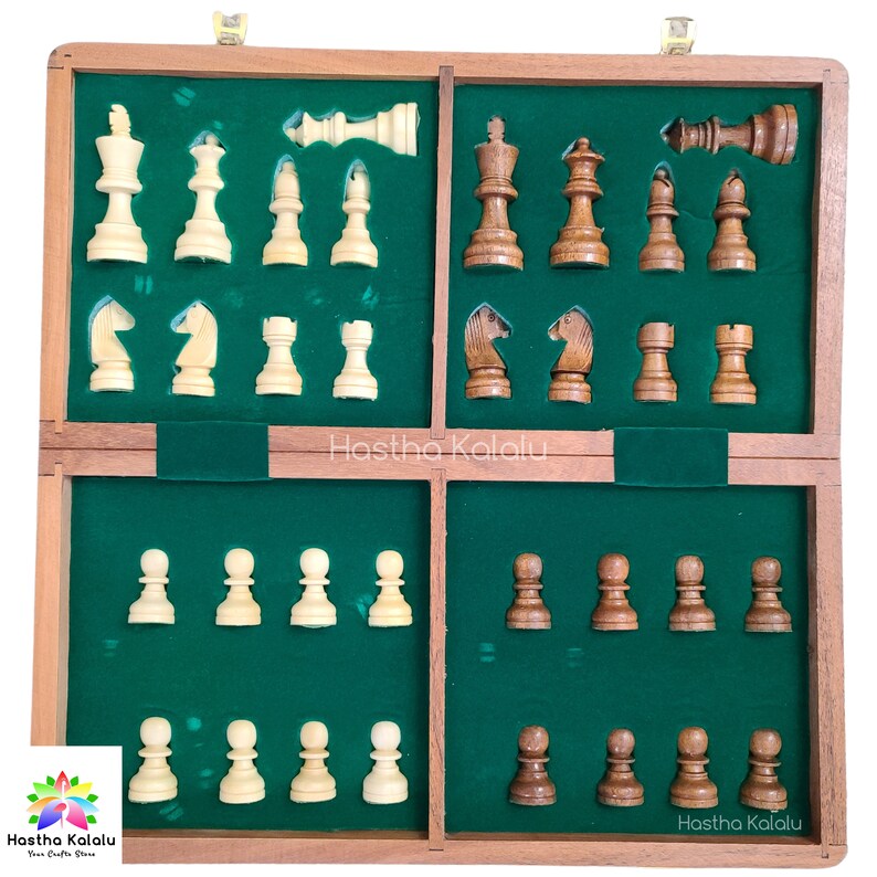 Travel Chess Set Wooden Magnetic Folding Travel Friendly/ - Etsy