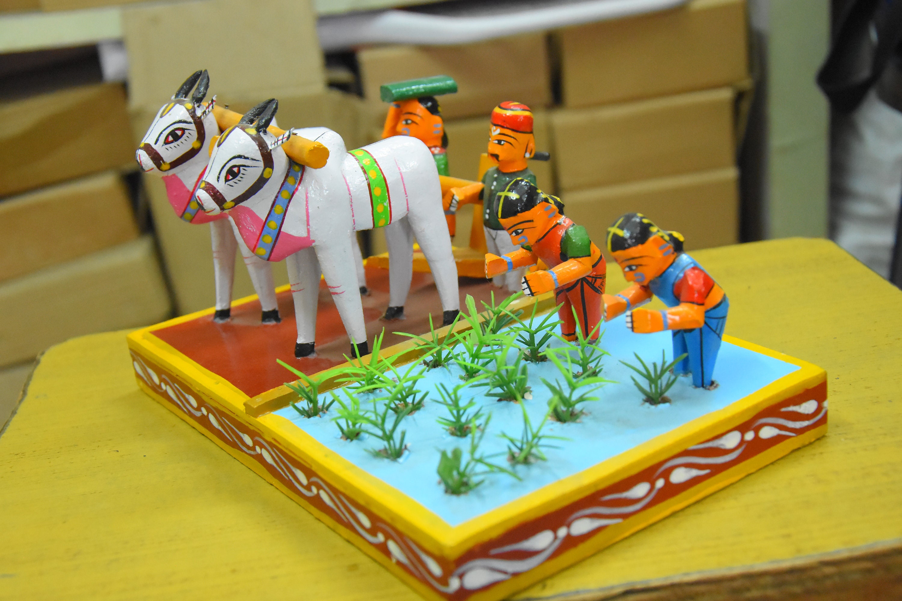 Hand Crafted Wooden Traditional Farming/cultivation Showpiece - Etsy