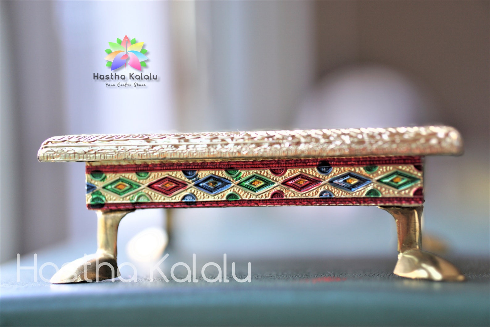Pooja Chowki 6 Meenakari Puja Stool High Quality Wood - Etsy
