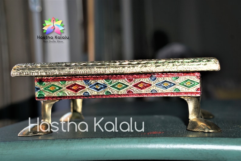 Pooja Chowki 6 Meenakari Puja Stool High Quality Wood - Etsy