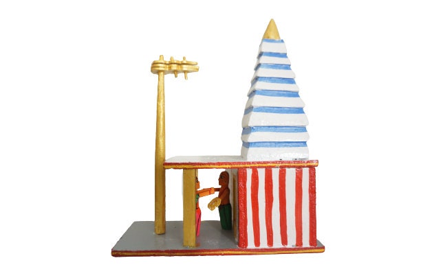 Wooden Model of Hindu Temple With Priest and a Devotee - Etsy